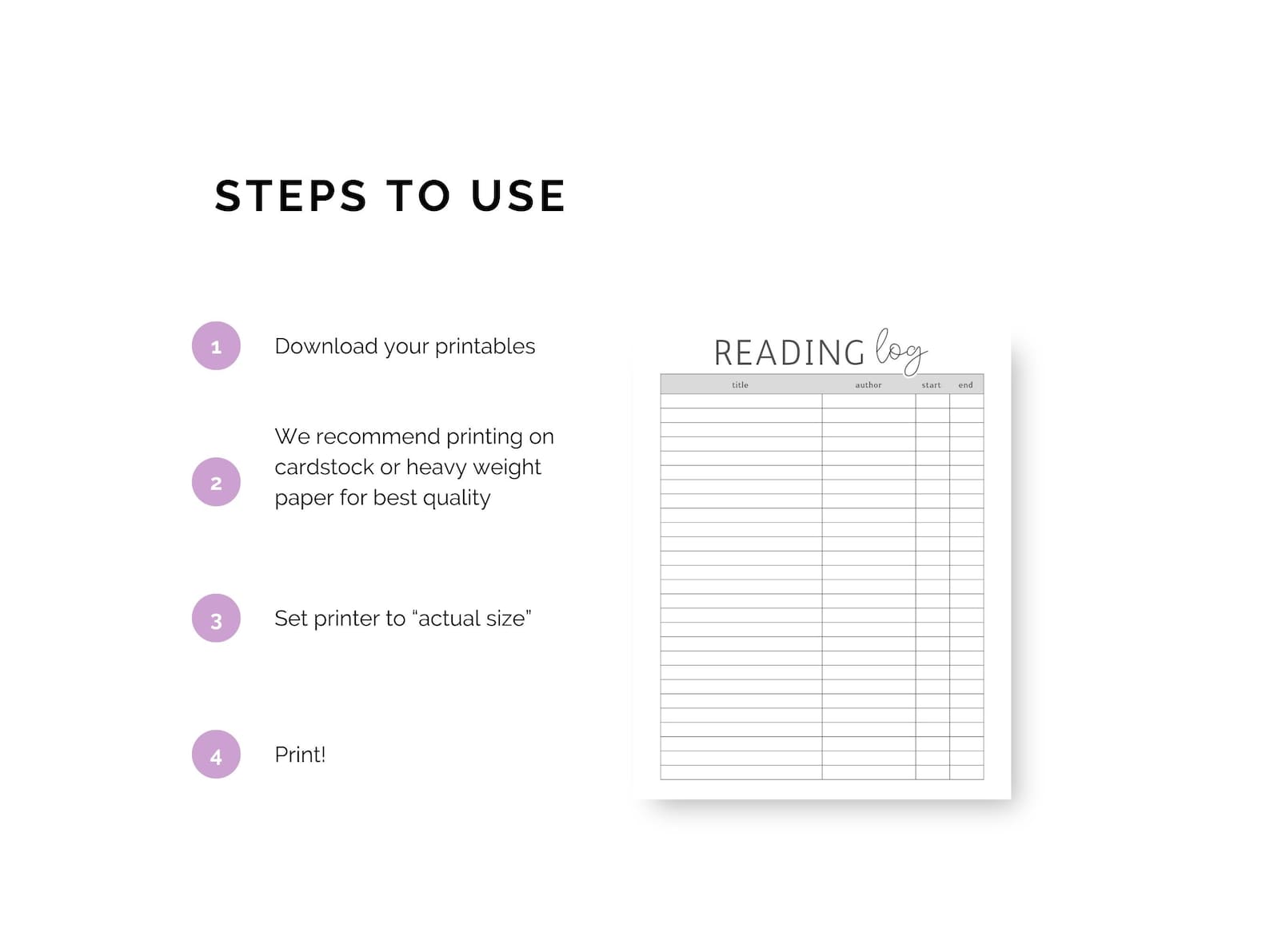 Printable Reading Log | Book Log Printable, Reading Challenge, Reading ...