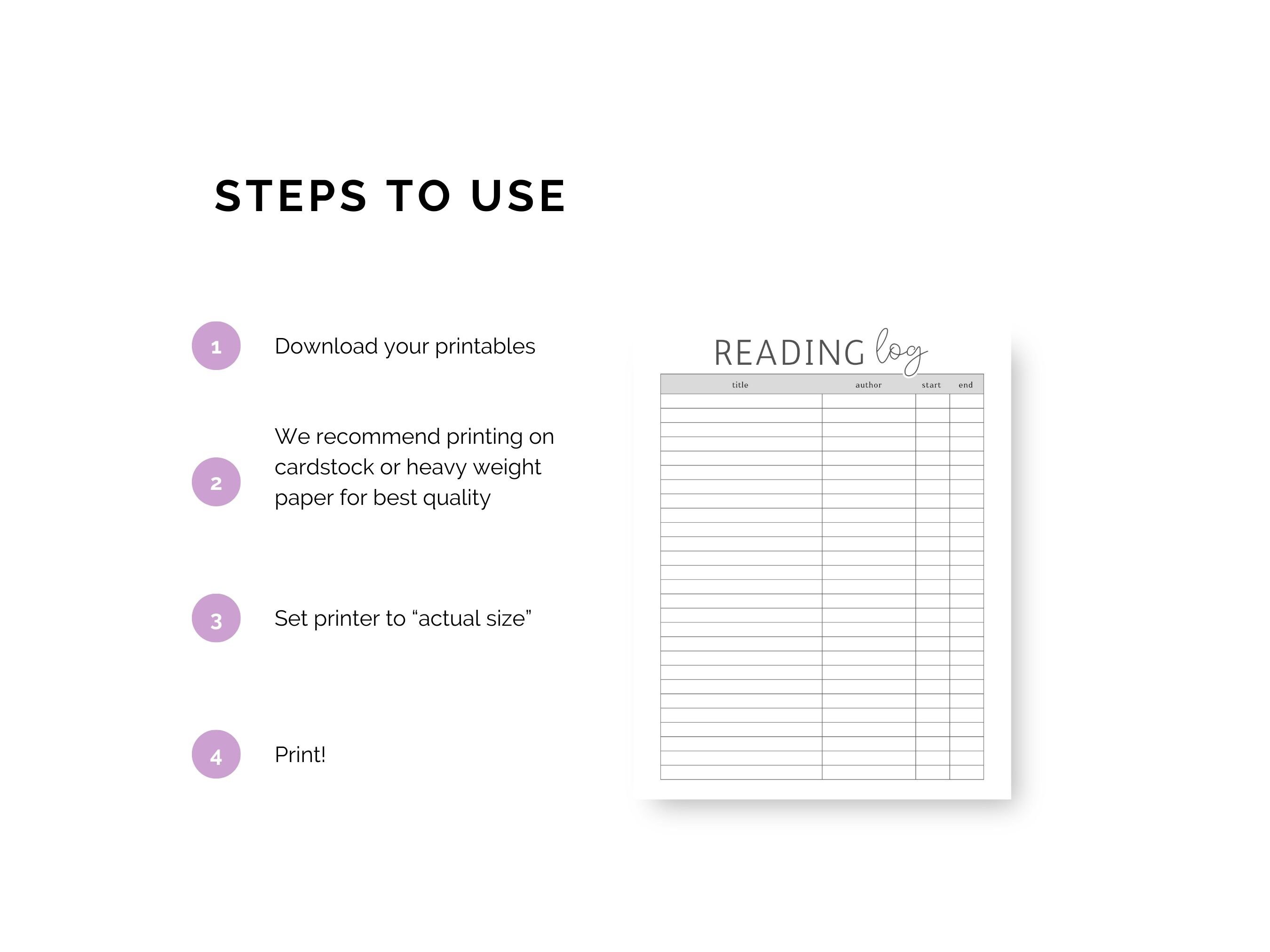 Printable Reading Log | Book Log Printable, Reading Challenge, Reading ...