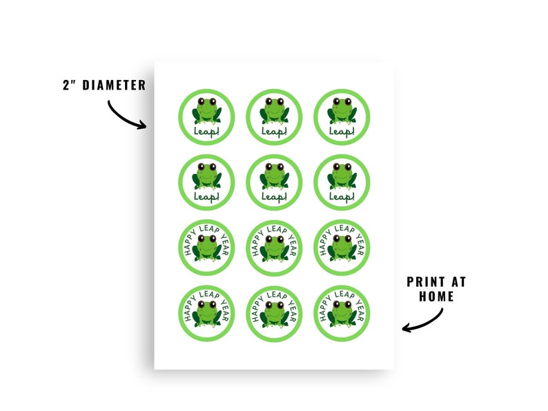 Leap Year Cupcake Toppers Printable | Leap Year Stickers, Leap Year ...