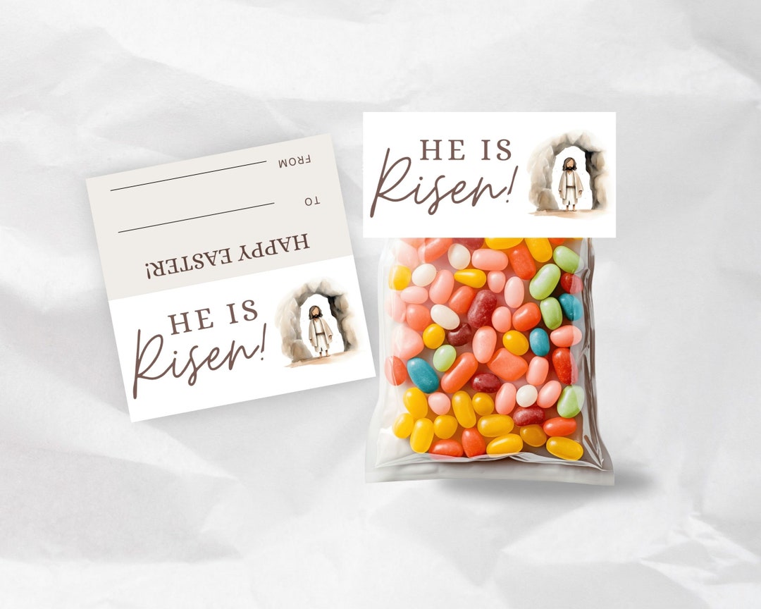 He is Risen Treat Bag Topper Eastertreat Bag Topper Cookie Bag Topper ...