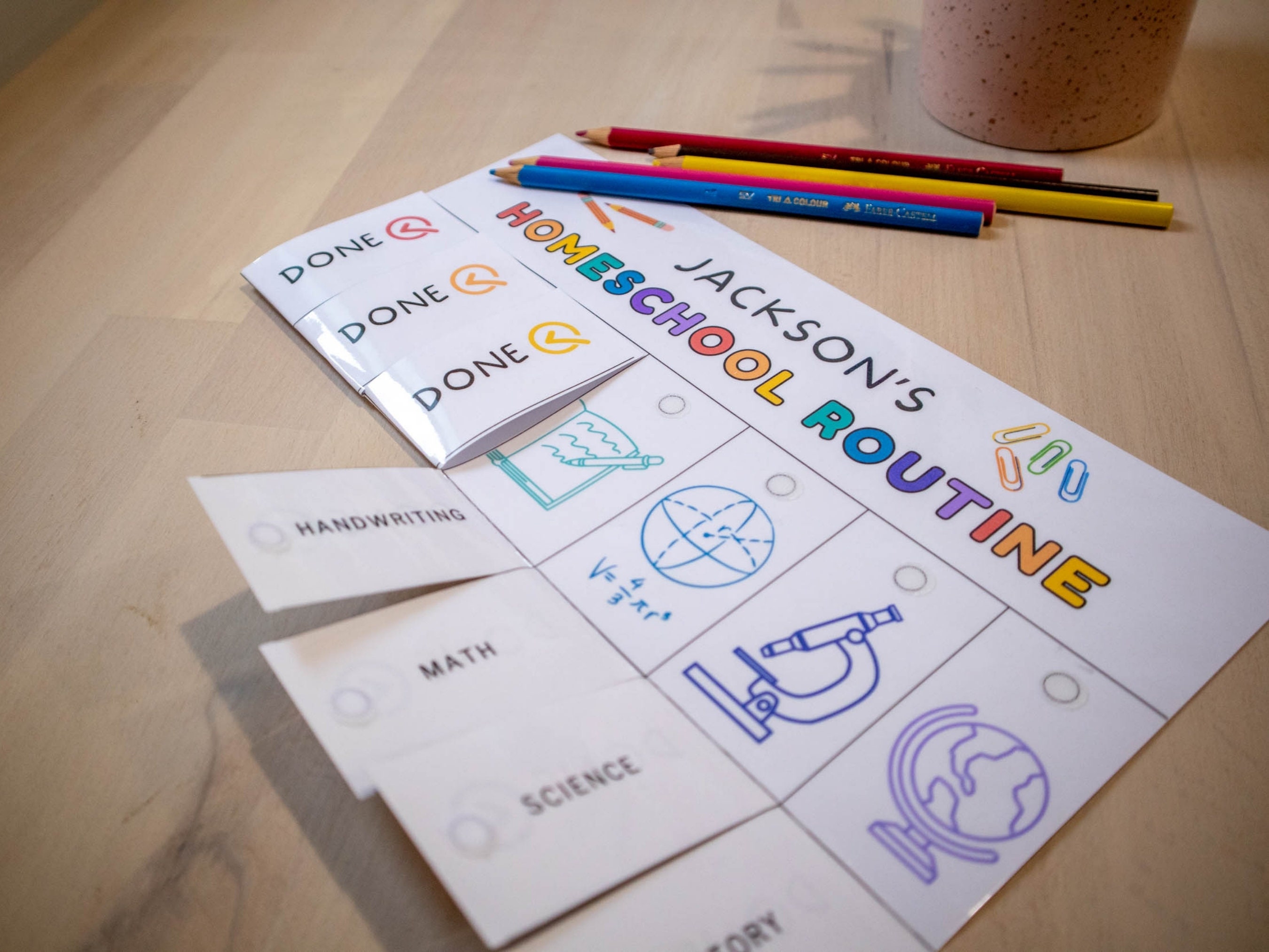 Homeschool Schedule Flip up Chart, Kids Homeschool Planner, Homeschool ...