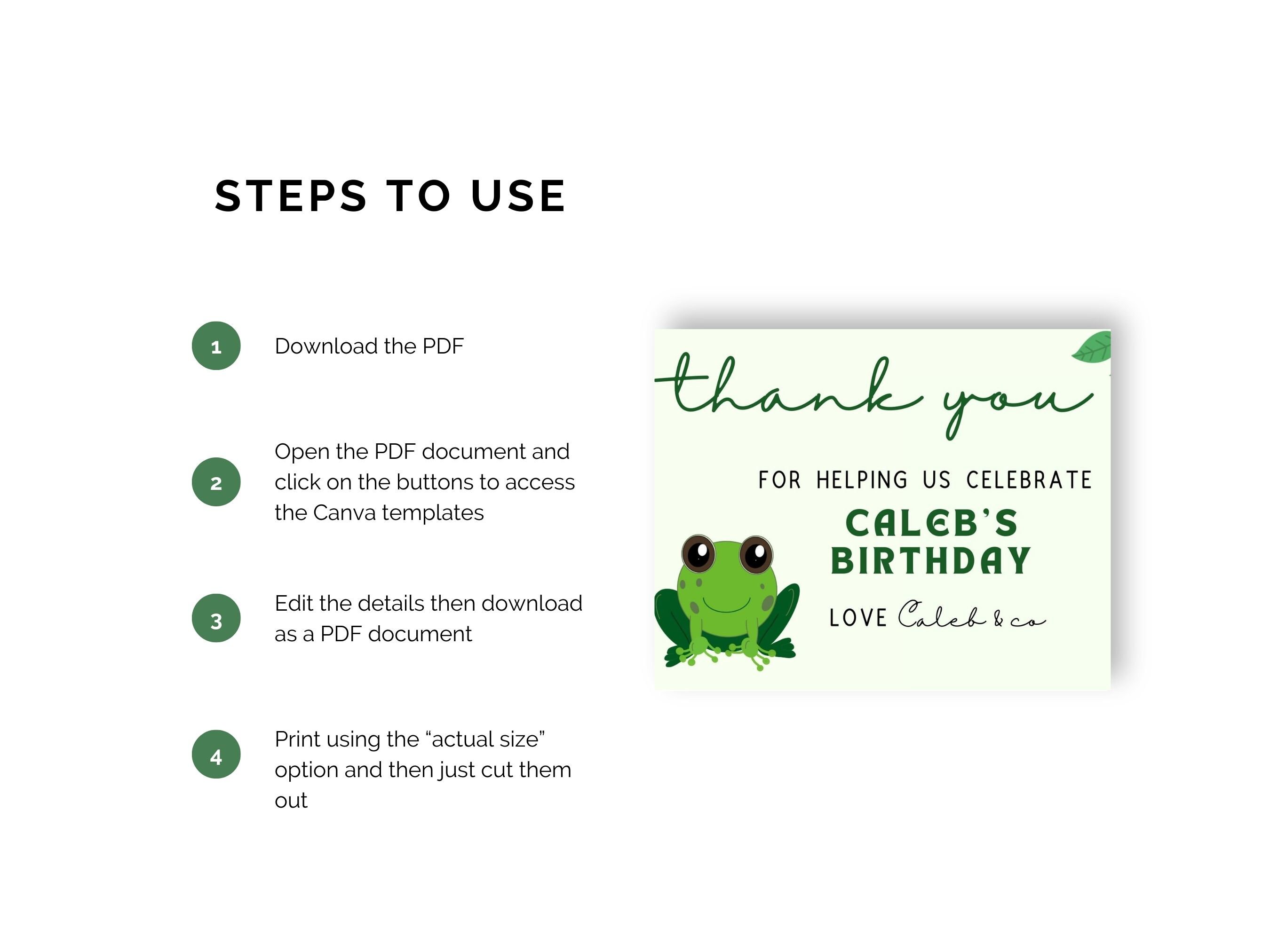 Leap Year Birthday Thank You Card Thank You Card Template, Editable ...