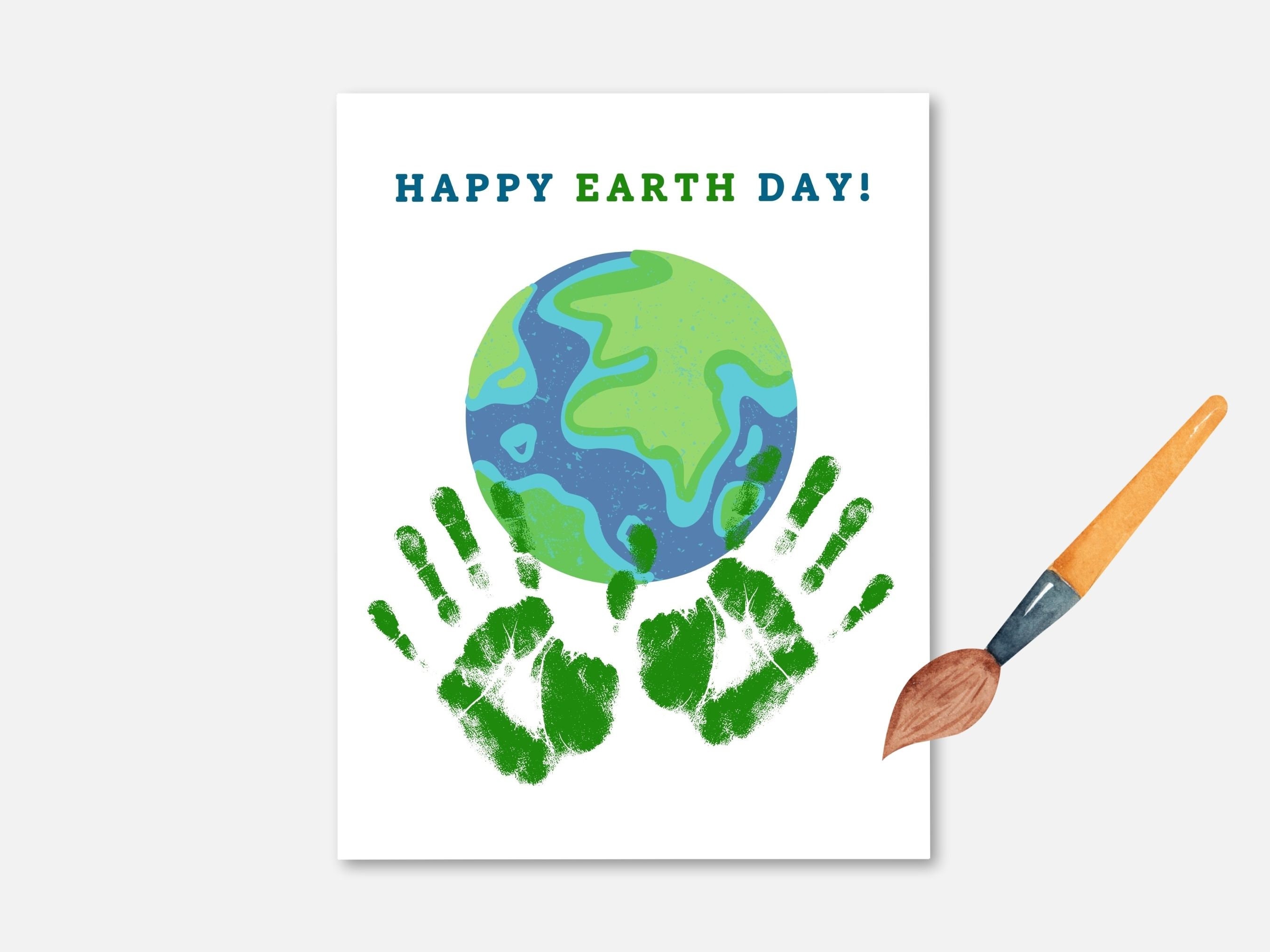 Earth Day Handprint Art, Earth Day Printable, Kids Preschool Activity ...