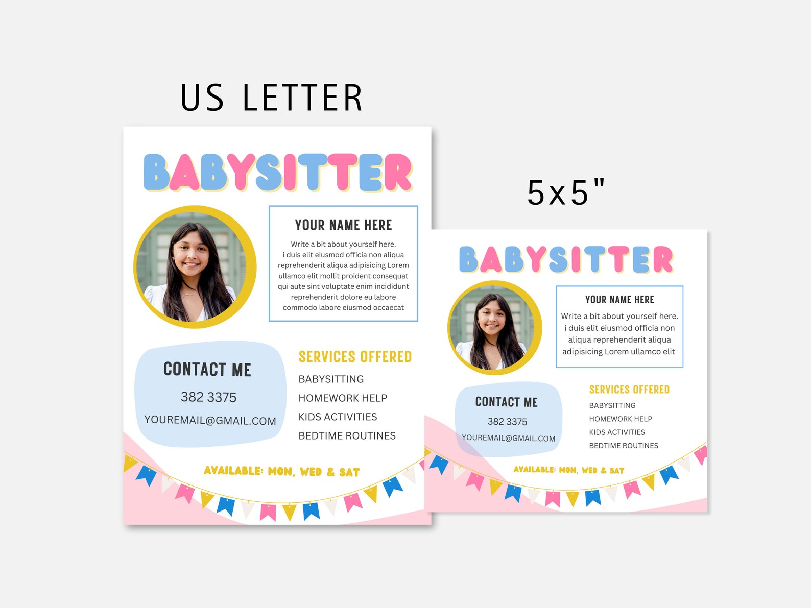 Editable Babysitter Flyer, Babysitter Printable, Babysitter Flyer ...