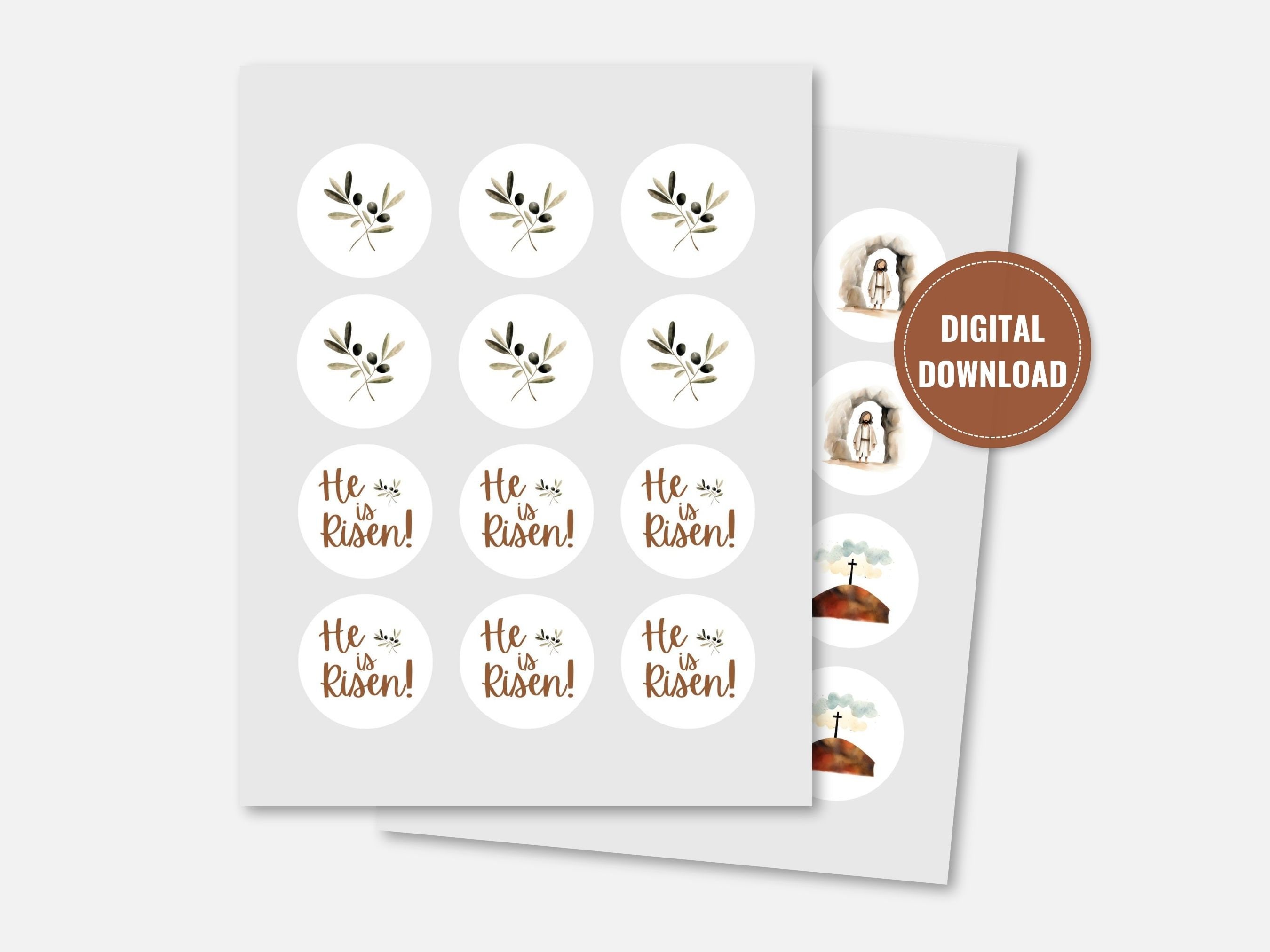 Religious Easter Cupcake Toppers | Printable Cupcake Toppers, He is ...