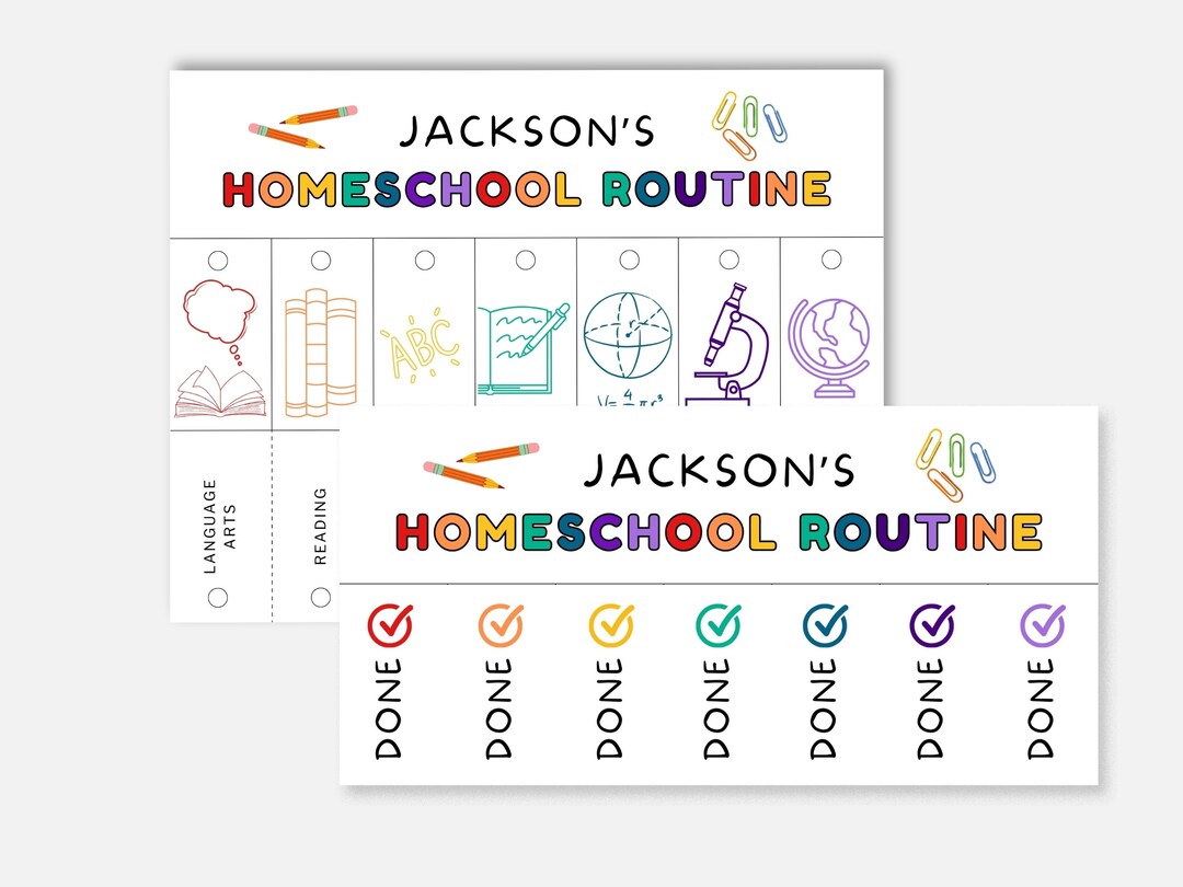 Homeschool Schedule Flip up Chart, Kids Homeschool Planner, Homeschool ...