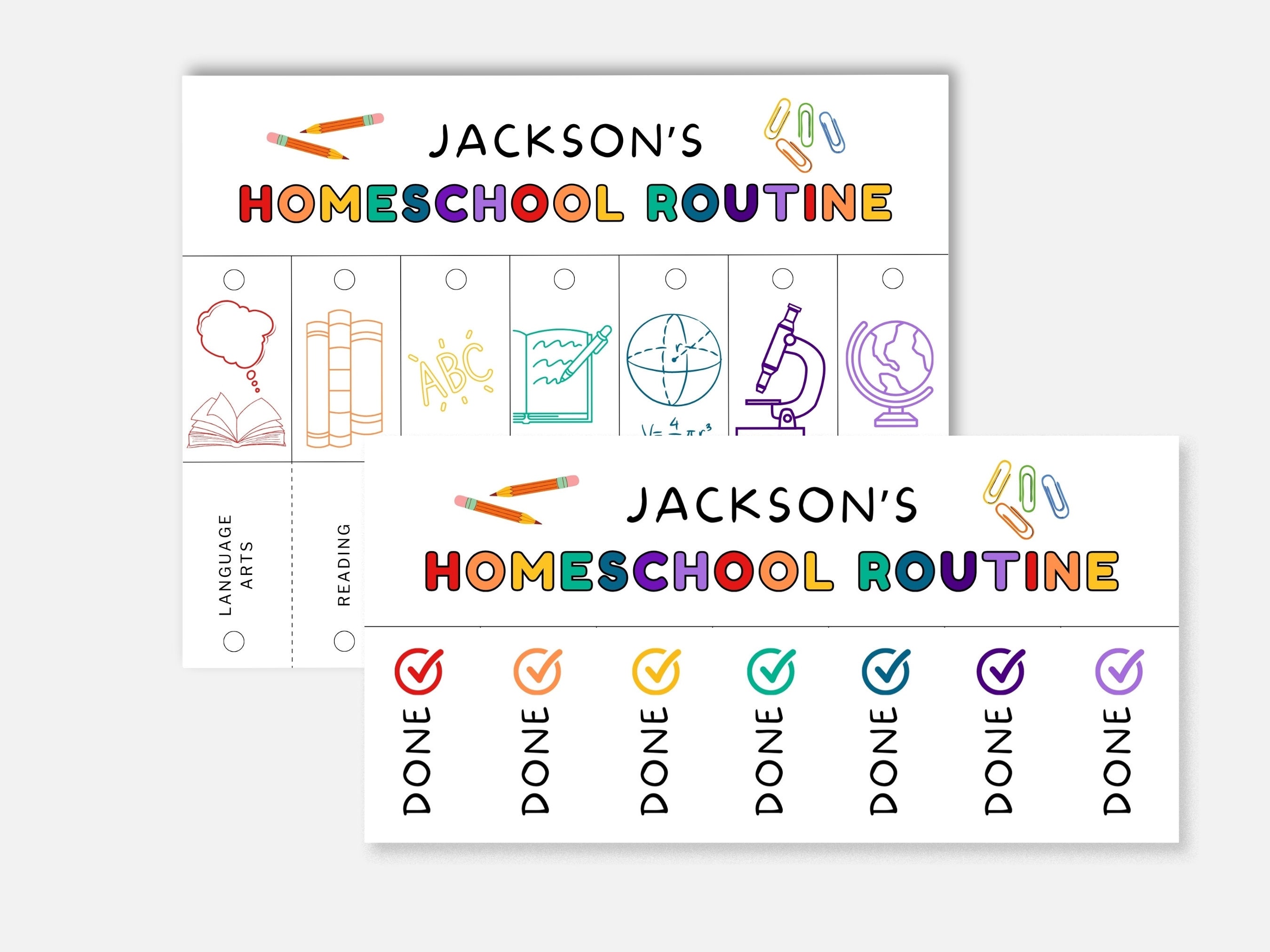 Homeschool Schedule Flip up Chart, Kids Homeschool Planner, Homeschool ...