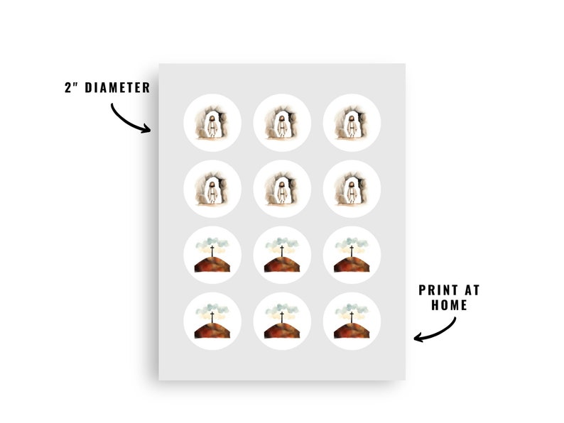 Religious Easter Cupcake Toppers | Printable Cupcake Toppers, He is ...