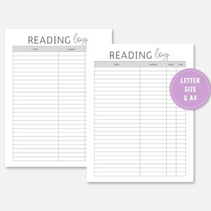 Printable Reading Log | Book Log Printable, Reading Challenge, Reading ...