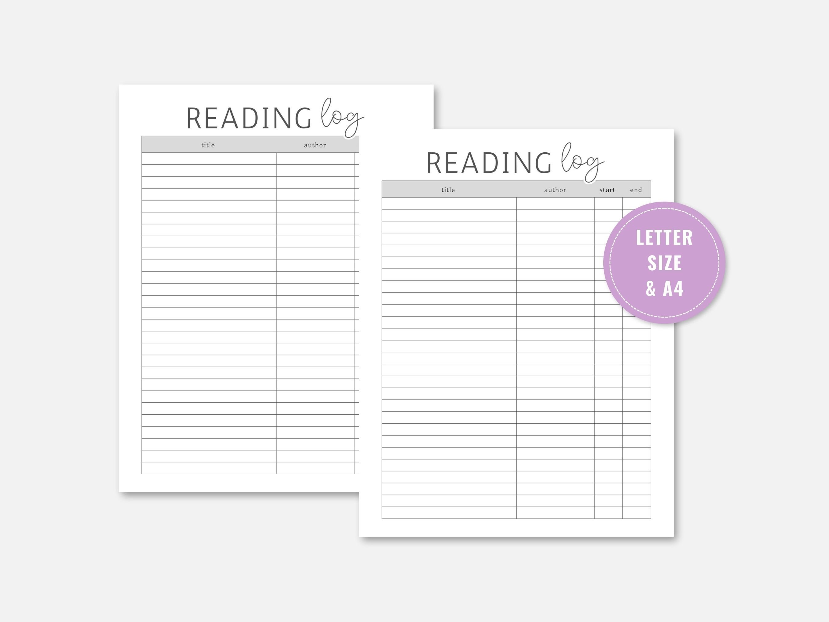 Printable Reading Log | Book Log Printable, Reading Challenge, Reading ...