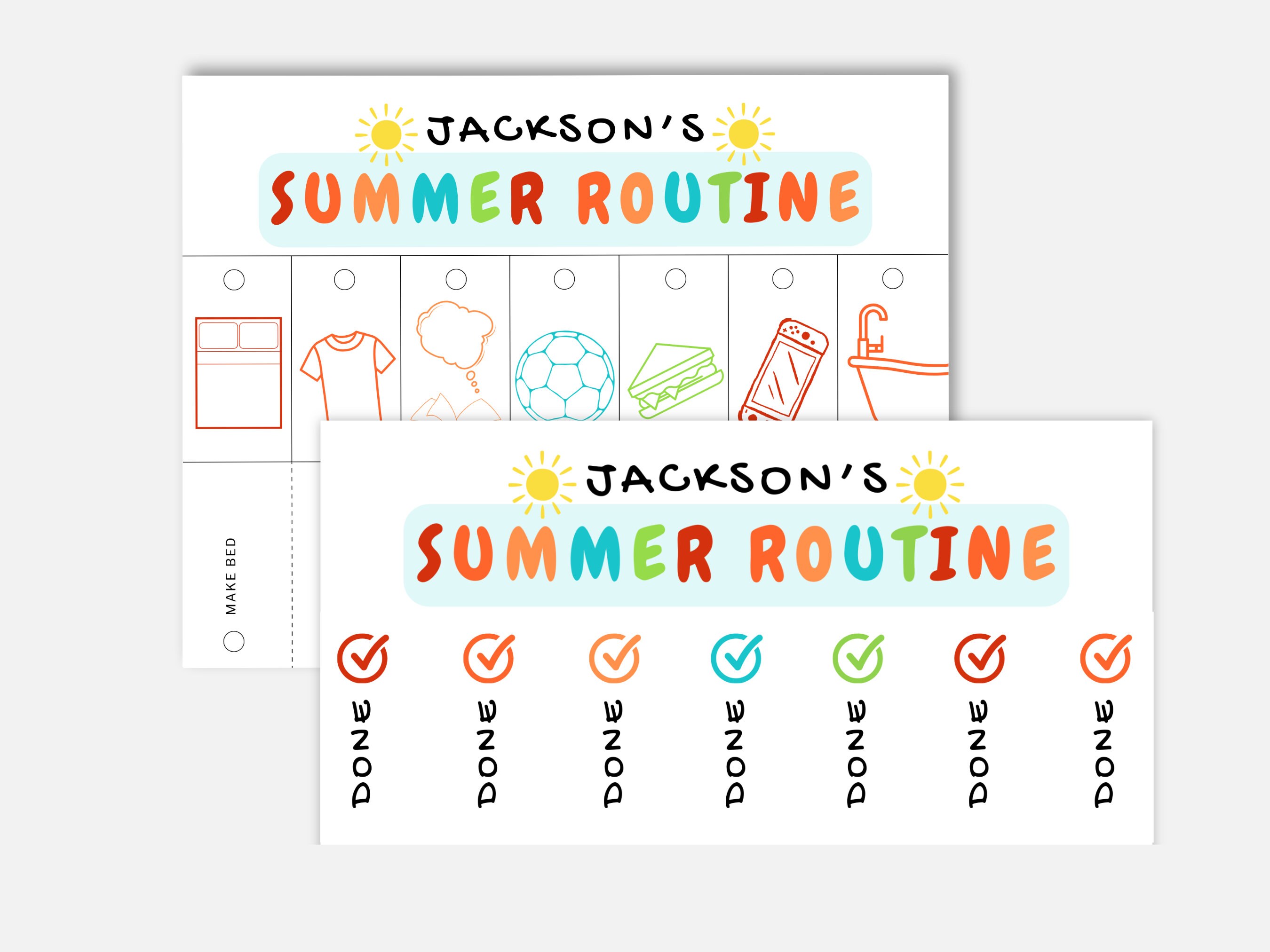 Summer Schedule for Kids Flip up Chart, Kids Summer Routine, Kids Daily ...