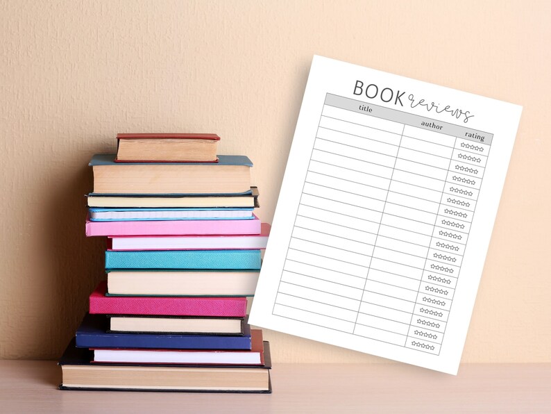 Book Review Chart Book Review Printable, Reading Challenge, Simple Book ...