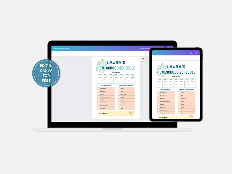 Homeschool Schedule Printable, Homeschool Planner, Homeschool Routine ...
