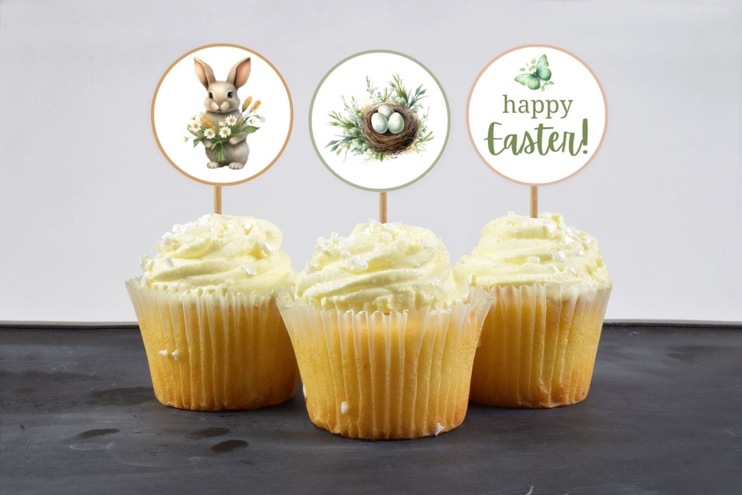 Easter Cupcake Toppers | Printable Cupcake Toppers, Happy Easter ...
