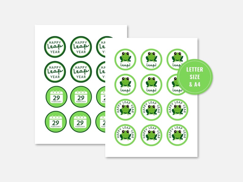 Leap Year Cupcake Toppers Printable | Leap Year Stickers, Leap Year ...