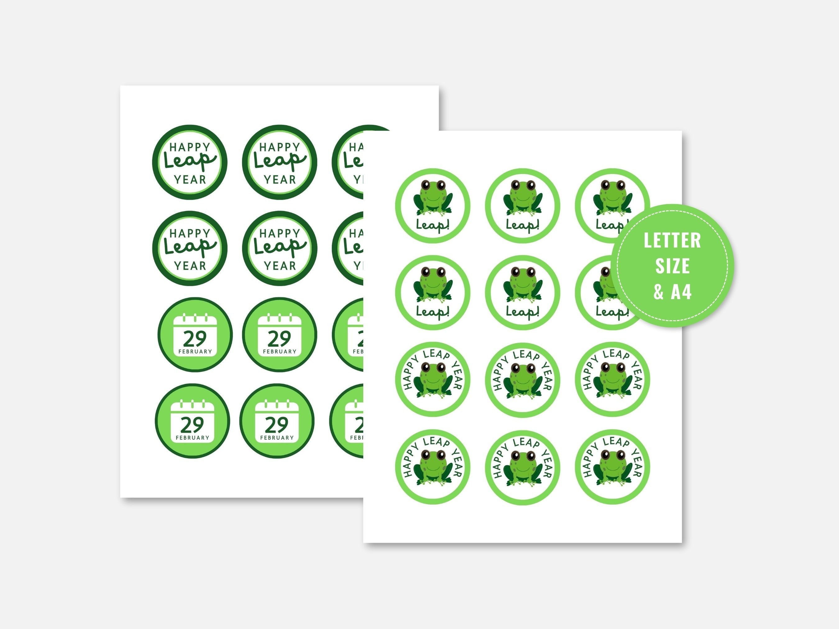 Leap Year Cupcake Toppers Printable | Leap Year Stickers, Leap Year ...