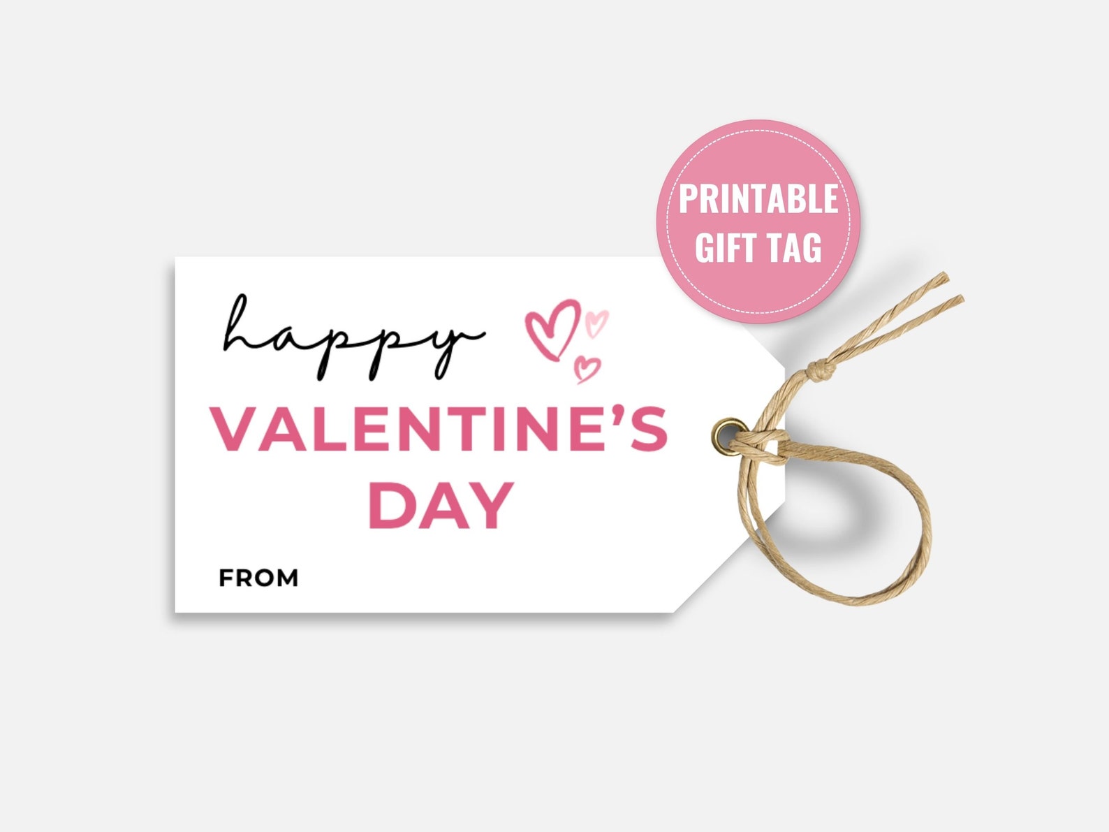 Printable Valentine's Day Gift Tag Instant Download, Valentine's Day ...