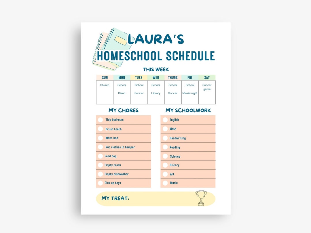 Homeschool Schedule Printable, Homeschool Planner, Homeschool Routine ...