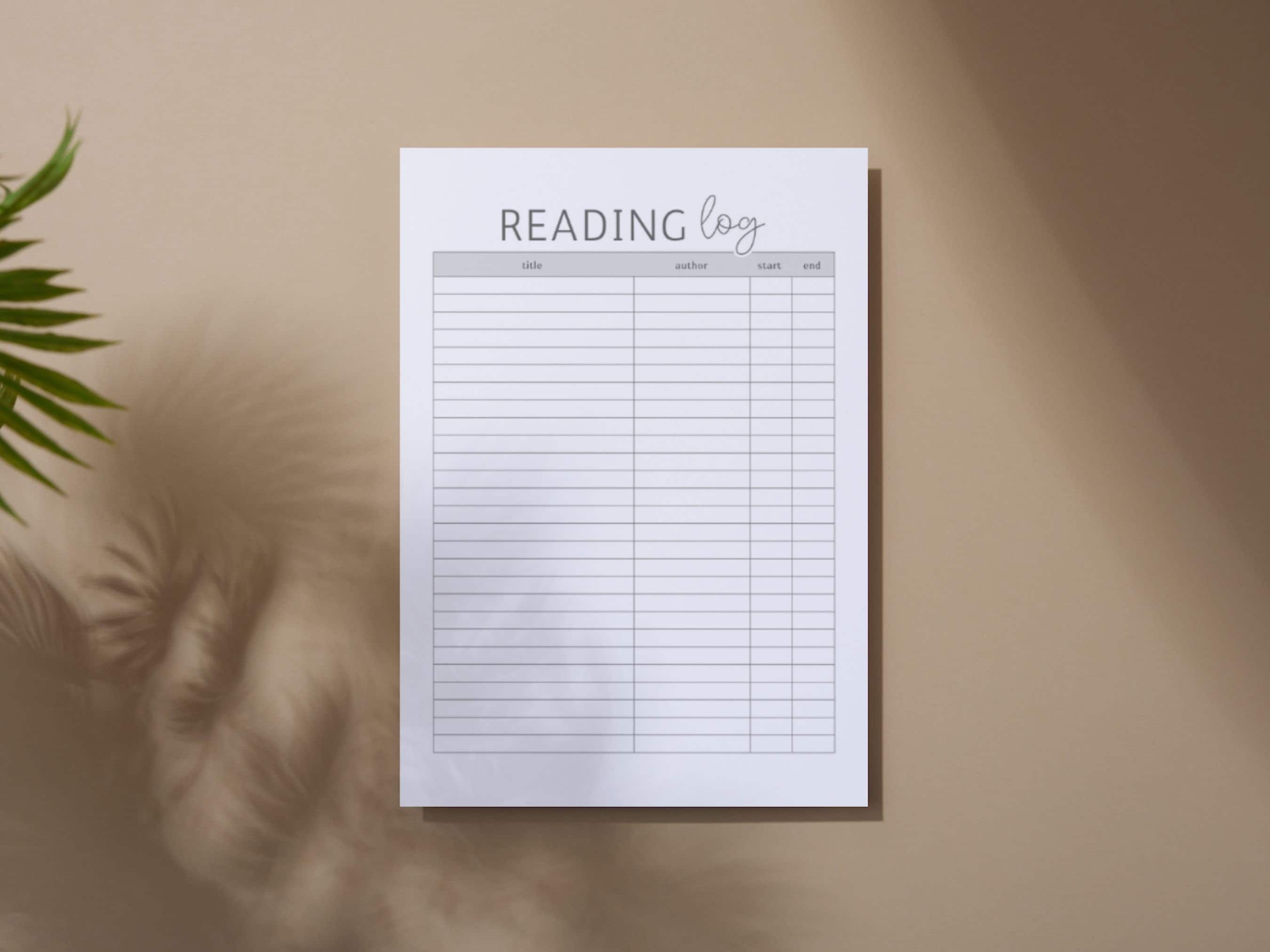 Printable Reading Log | Book Log Printable, Reading Challenge, Reading ...