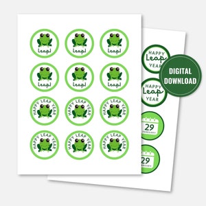 Leap Year Cupcake Toppers Printable | Leap Year Stickers, Leap Year ...
