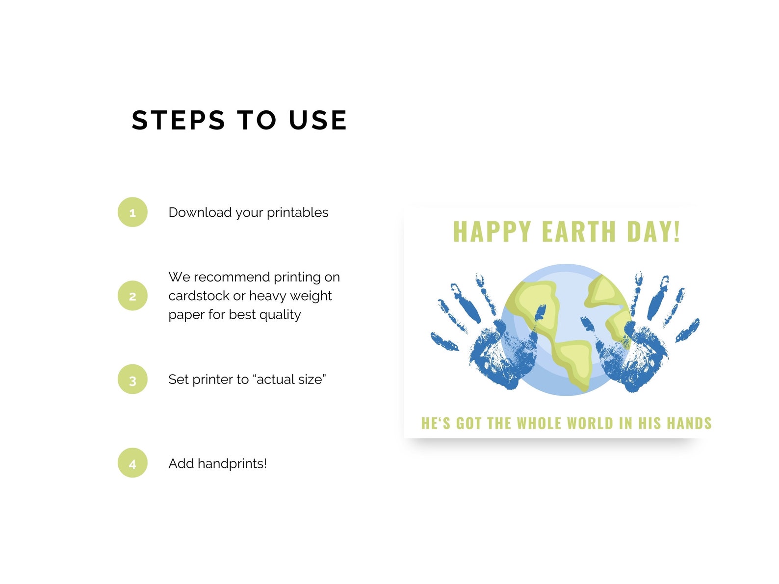 Earth Day Handprint Craft, Earth Day Printable, Sunday School Activity ...