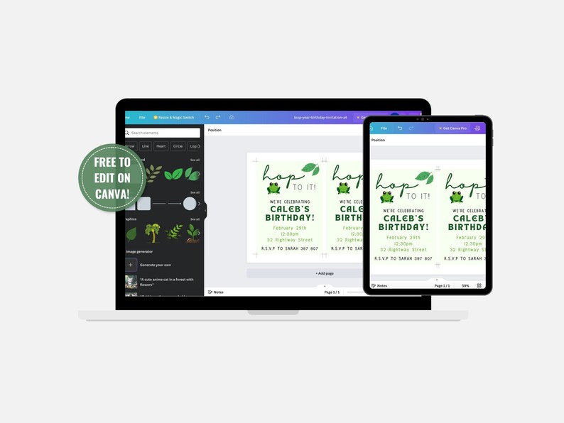 Leap Year Birthday Invitation Leap Year Birthday Invite Template ...