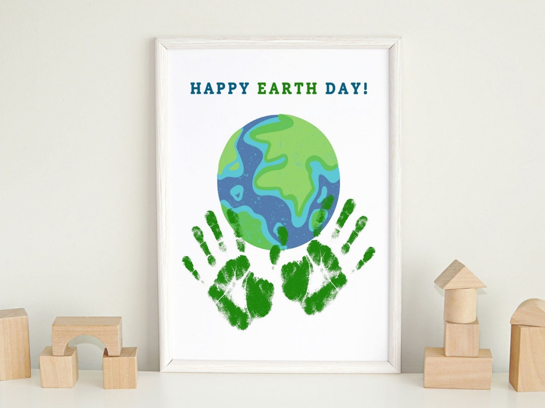 Earth Day Handprint Art, Earth Day Printable, Kids Preschool Activity ...