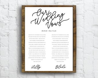 Wedding vow canvas | Etsy