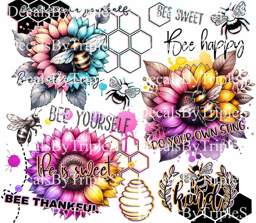 BEE AFFIRMATIONS ***clear Cast or White Vinyl Tumbler Wrap - Etsy