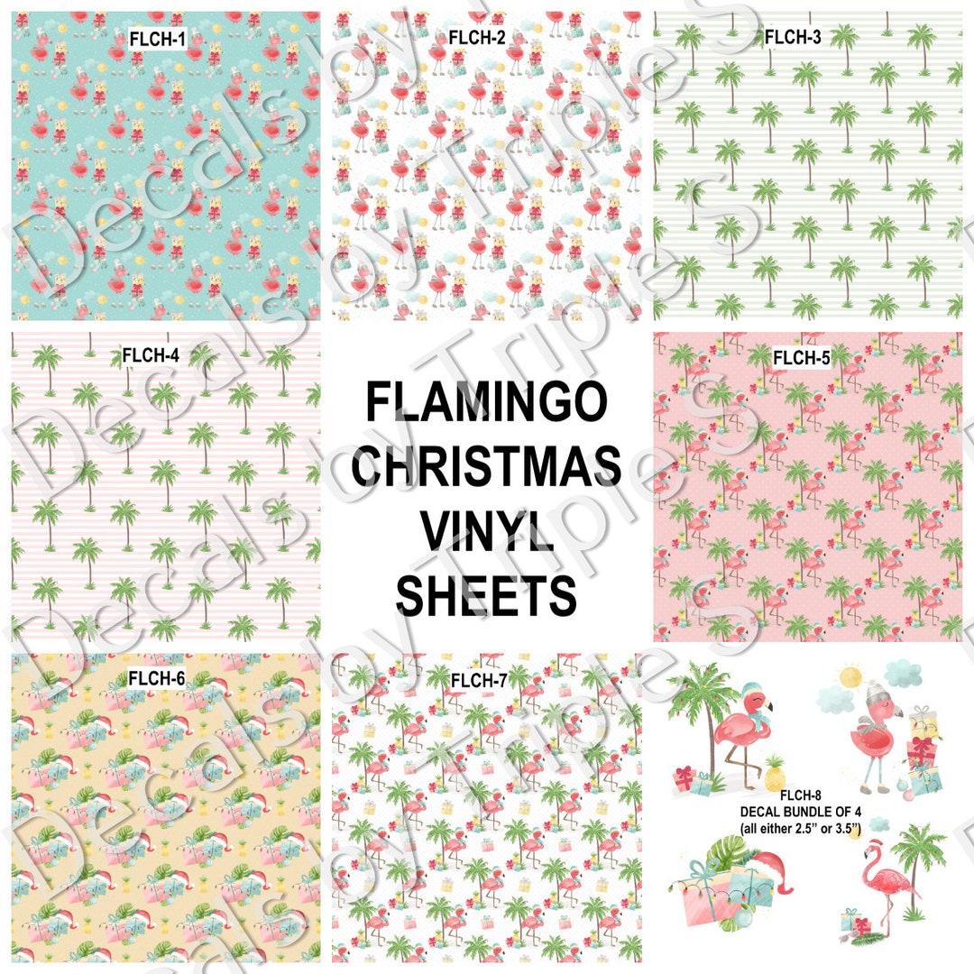 Clear Cast or White Vinyl Sheets ***FLAMINGO CHRISTMAS*** - Etsy
