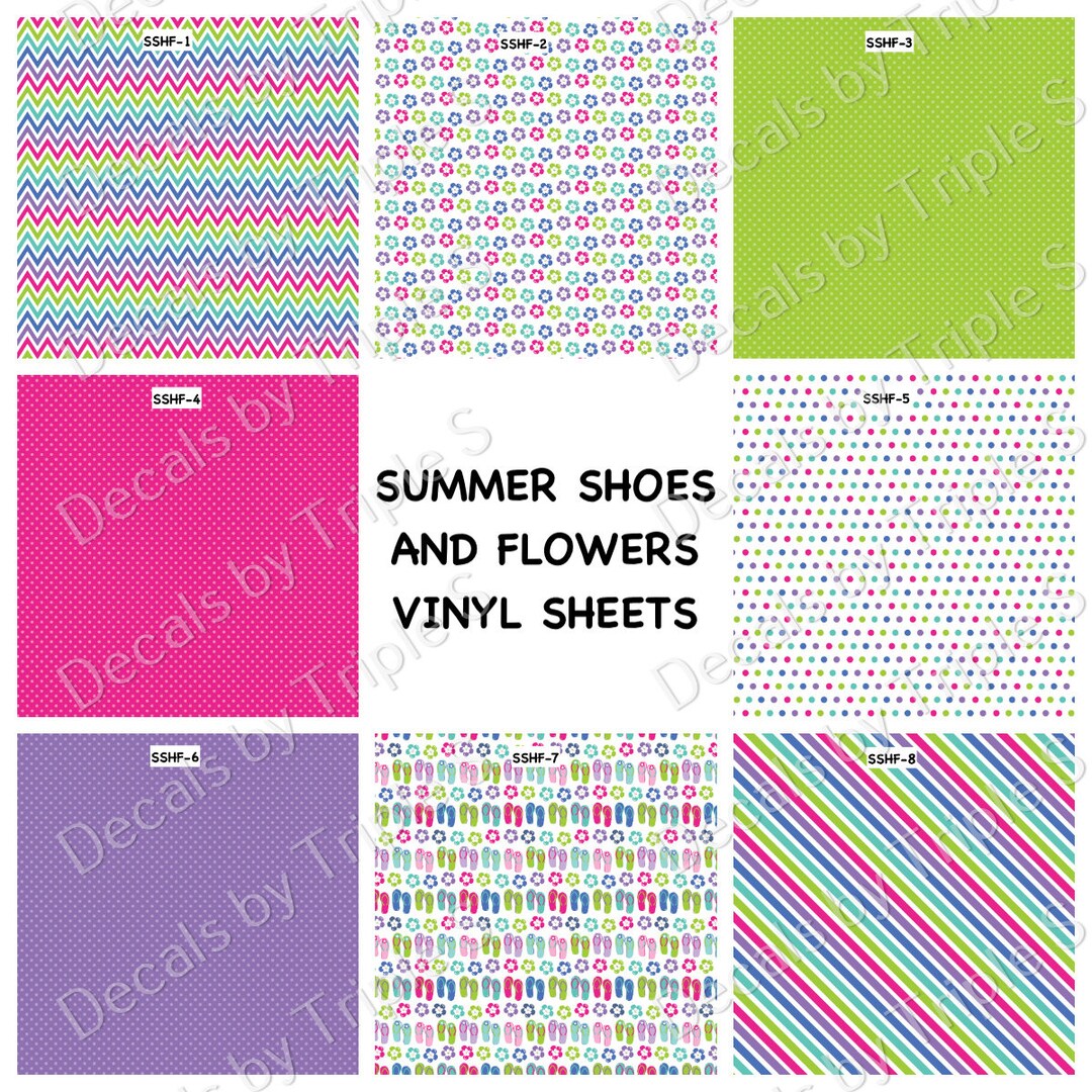 Clear Cast or White Vinyl Sheets ***summer Shoes and Flowers*** - Etsy