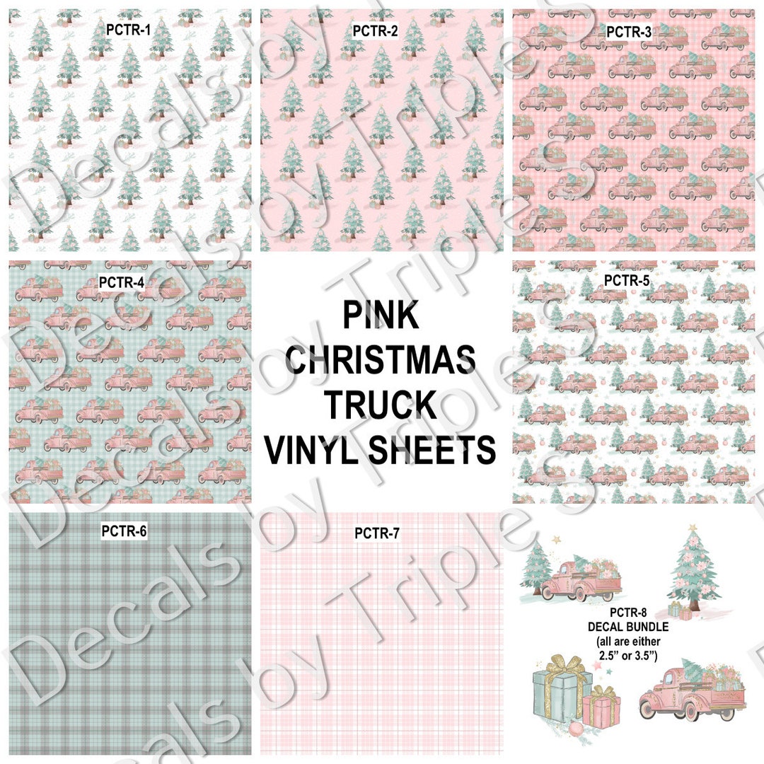 Clear Cast or White Vinyl Sheets ***PINK CHRISTMAS TRUCK*** - Etsy