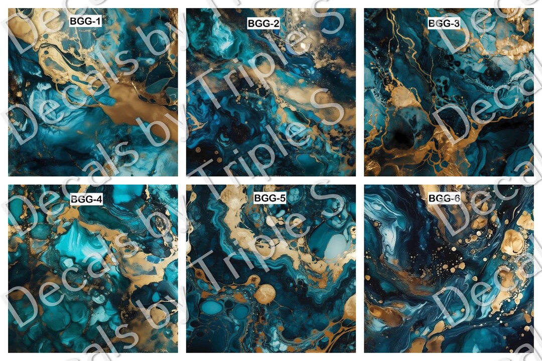 Clear Cast or White Vinyl Sheets ***BLUE GOLD GEODE** - Etsy