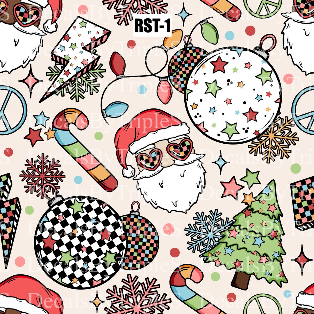 RETRO SANTA Clear Cast or White Vinyl Sheets - Etsy