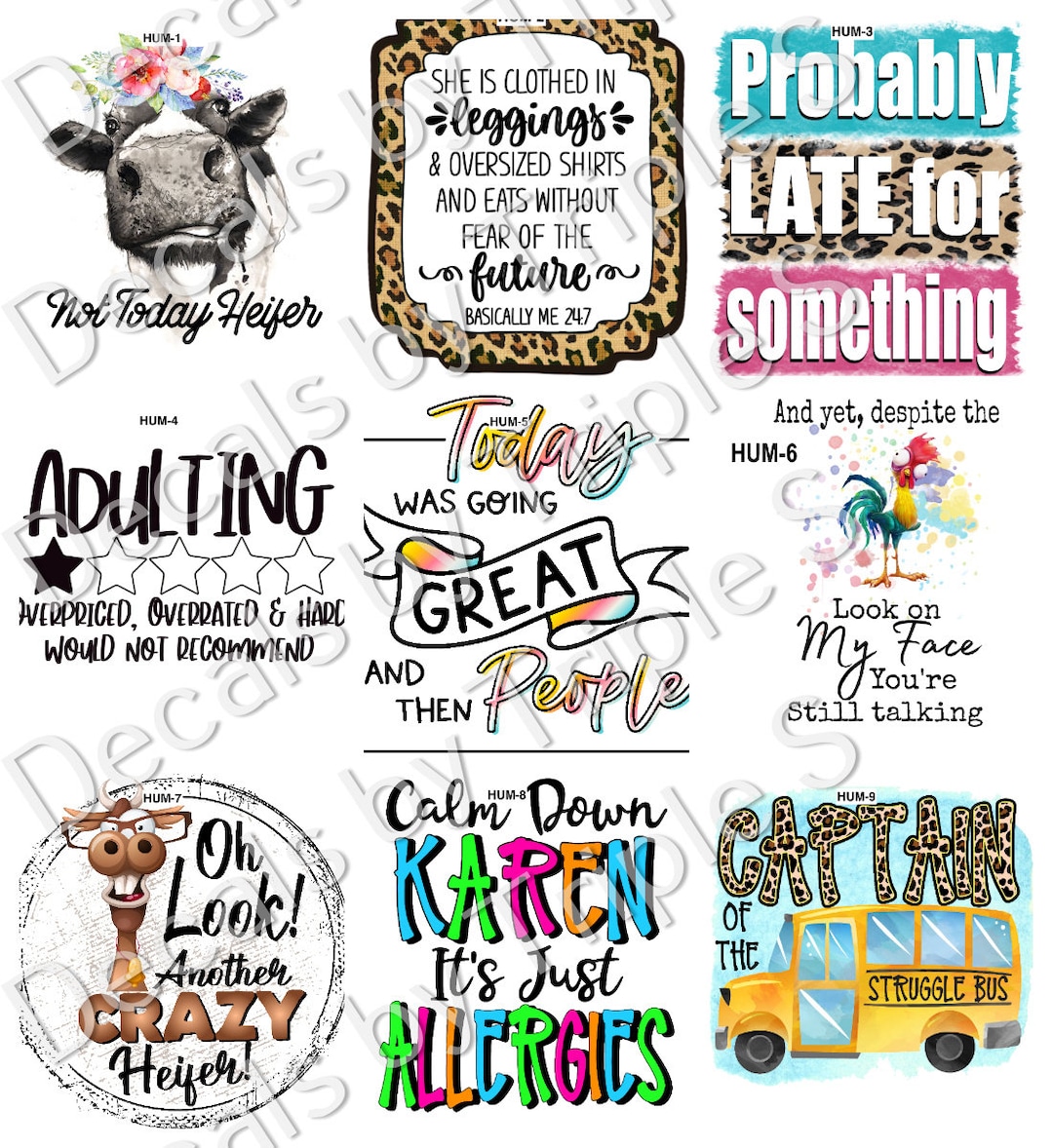 Clear Cast Decals ***humorous*** - Etsy