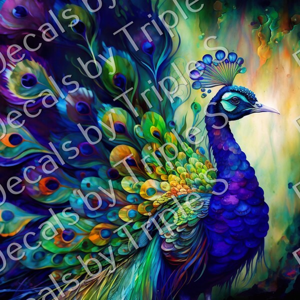 Alcohol Ink Peacock - Etsy