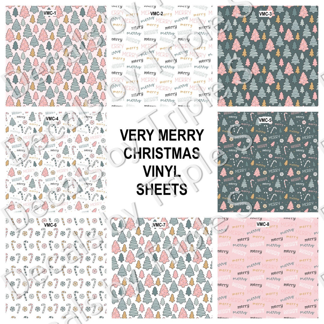 Clear Cast or White Vinyl Sheets ***VERY MERRY CHRISTMAS*** - Etsy