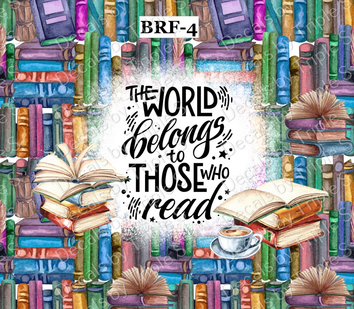 BOOKS R FUN clear Cast or White Vinyl Tumbler Wrap - Etsy