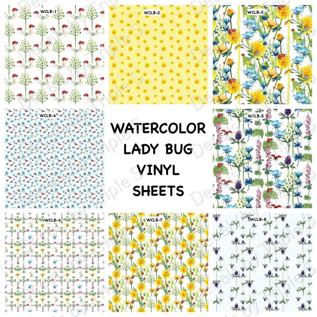 Clear Cast or White Vinyl Sheets ***watercolor Ladybug*** - Etsy
