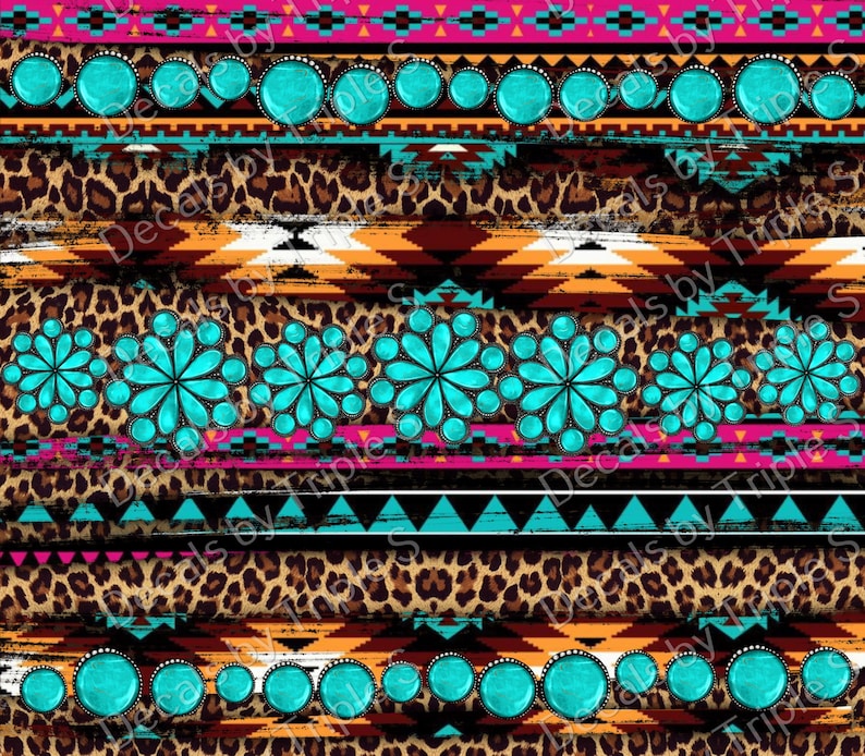 LEOPARD AZTEC ***clear Cast or White Vinyl Tumbler Wrap - Etsy