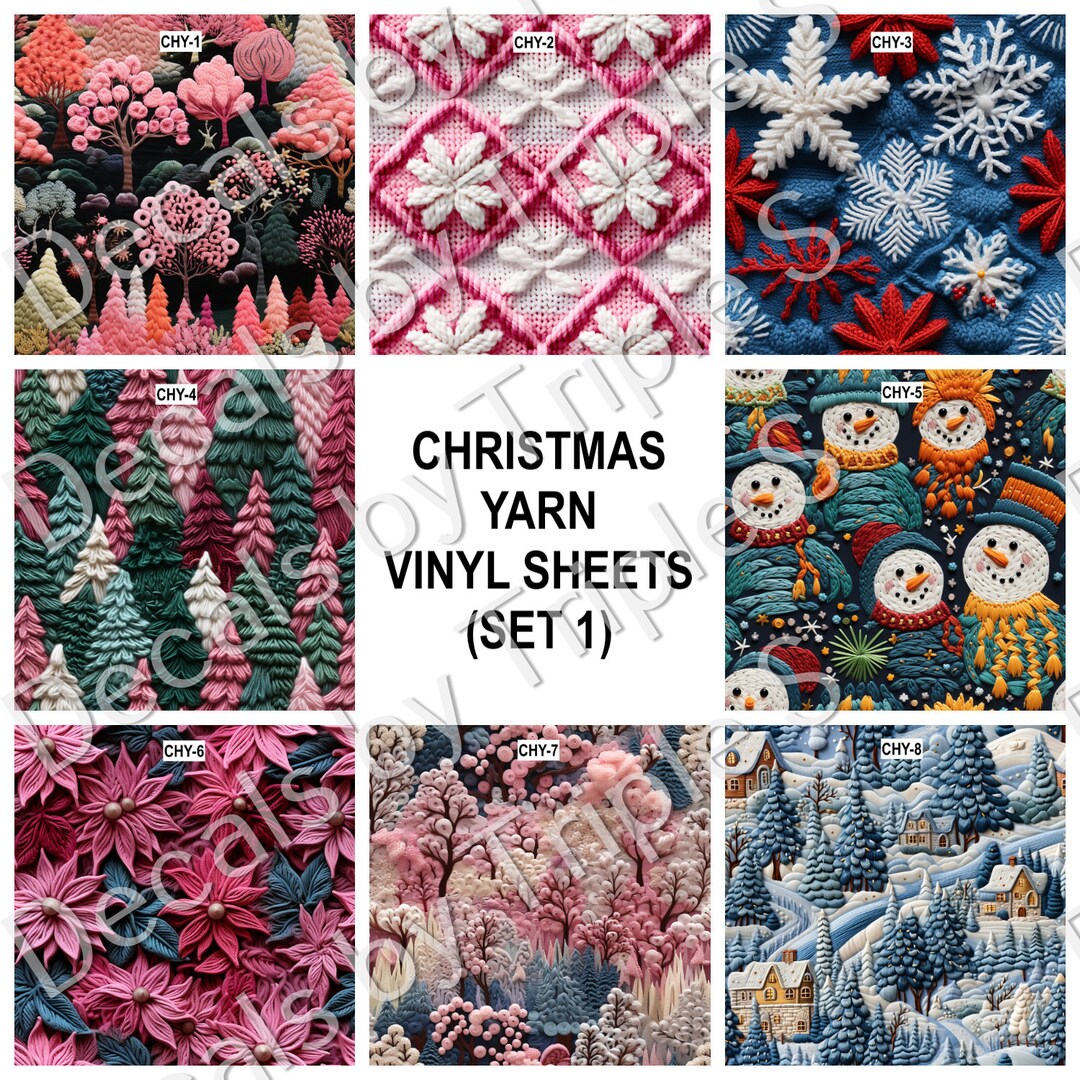 Clear Cast or White Vinyl Sheets ***CHRISTMAS YARN*** - Etsy