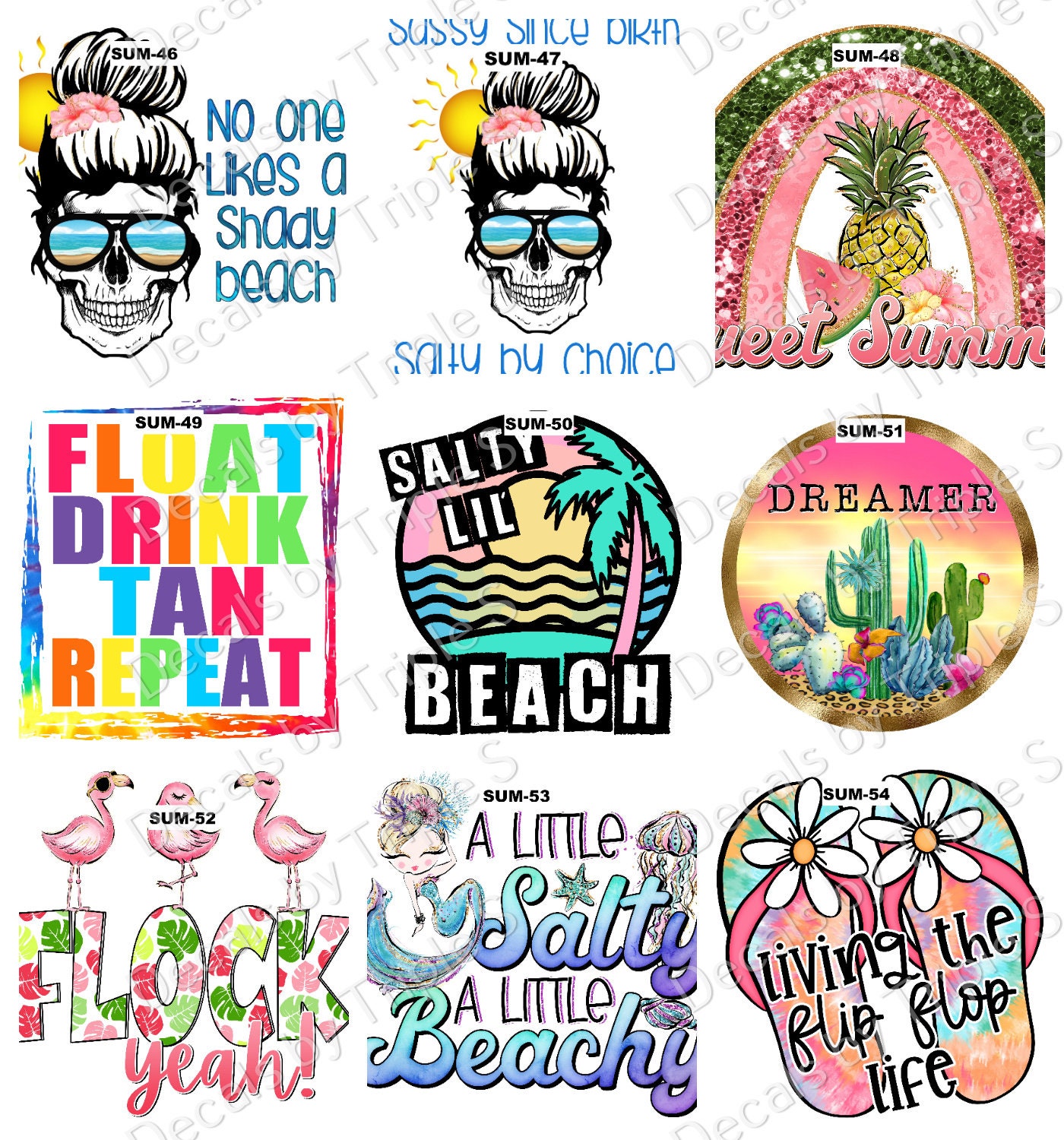 Clear Cast Decals **SUMMERTIME** - Etsy
