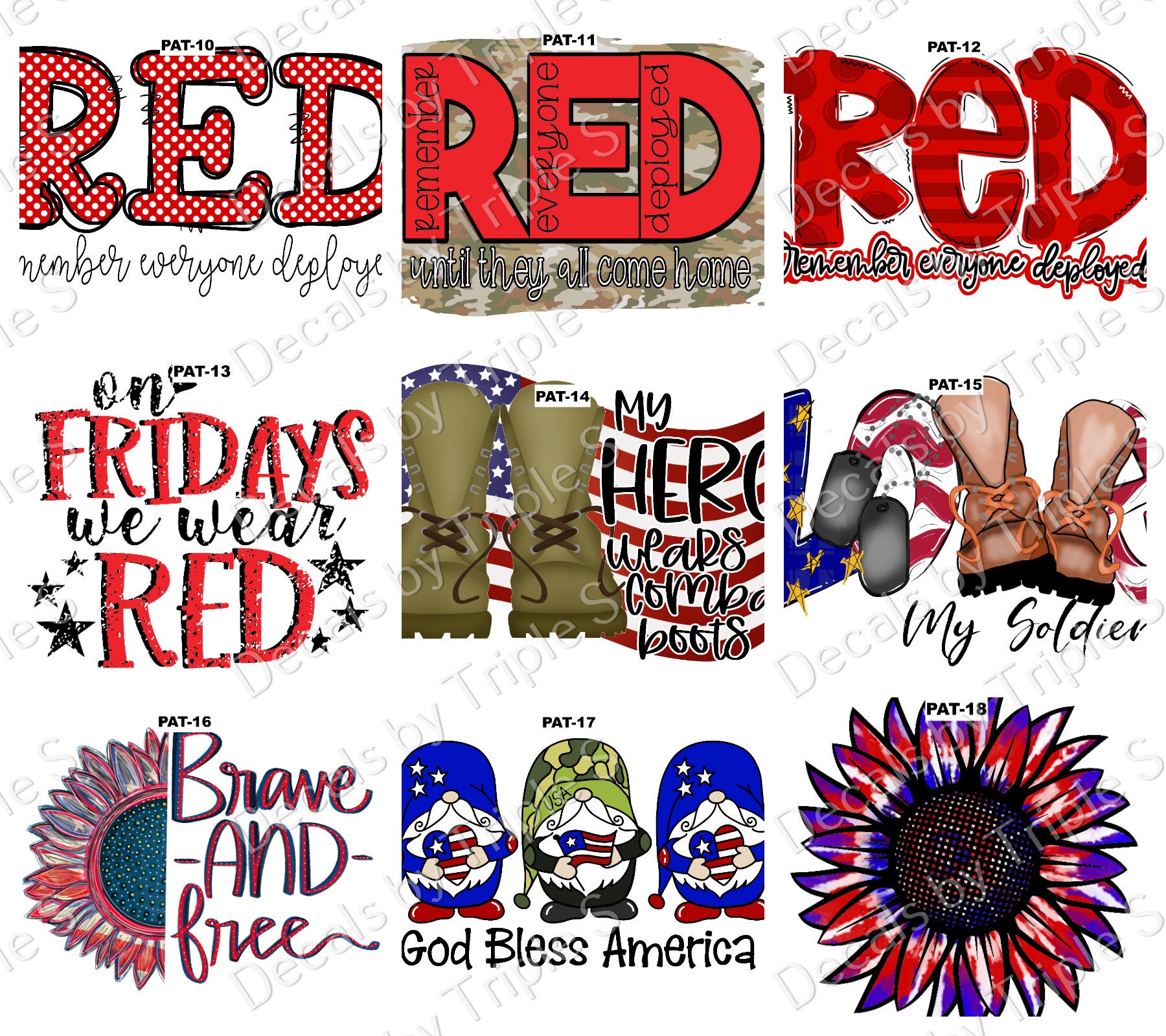 Clear Cast Decals PATRIOTIC | Etsy