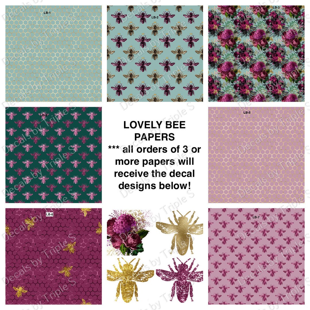 Clear Cast or White Vinyl Sheets ***LOVELY BEES*** - Etsy
