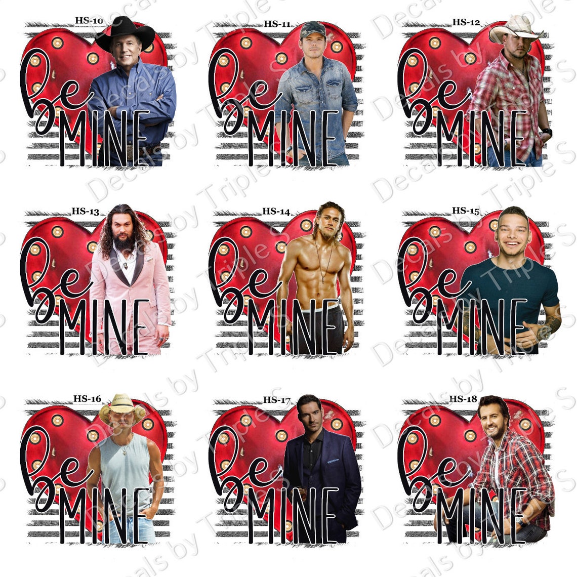 Clear Cast Decals HEARTS WITH STARS - Etsy