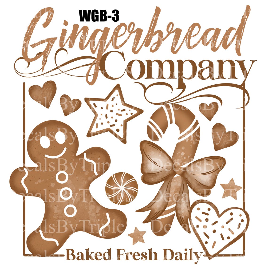 WINTER GINGERBREAD Clear Cast or White Vinyl Sheets - Etsy