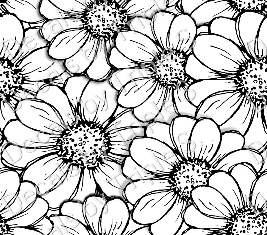 DAISY COLLAGE BW ***clear Cast or White Vinyl Tumbler Wrap - Etsy