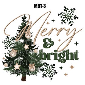 MERRY and BRIGHT TREES Clear Cast or White Vinyl Sheets - Etsy