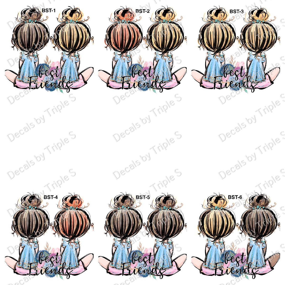 Clear Cast Decals BEST FRIENDS decals | Etsy