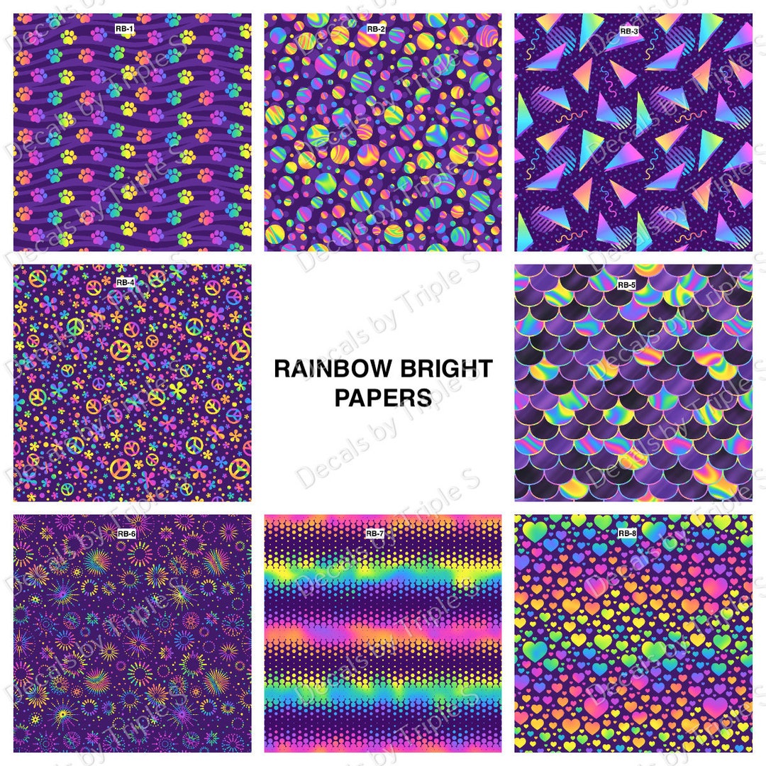 Clear Cast or White Vinyl Sheets ***RAINBOW BRIGHT*** - Etsy